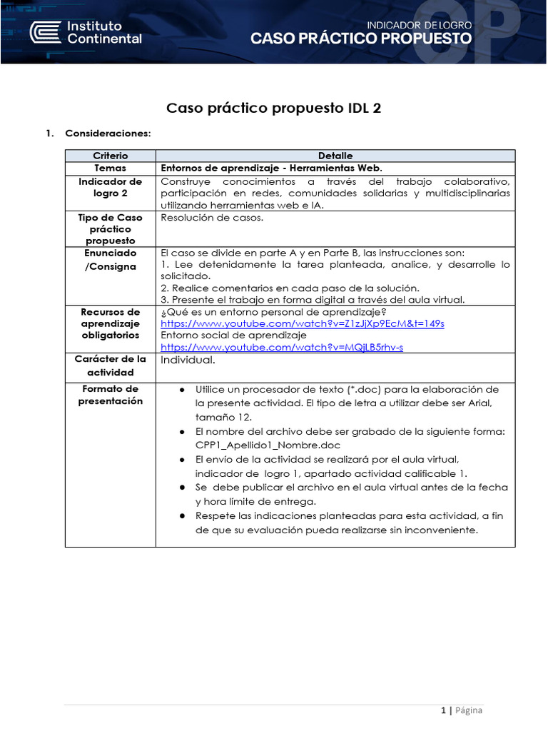 IDL2 - Caso - Práctico - Propuesto - Gest Aprendizaje | PDF | Creatividad | Cognición