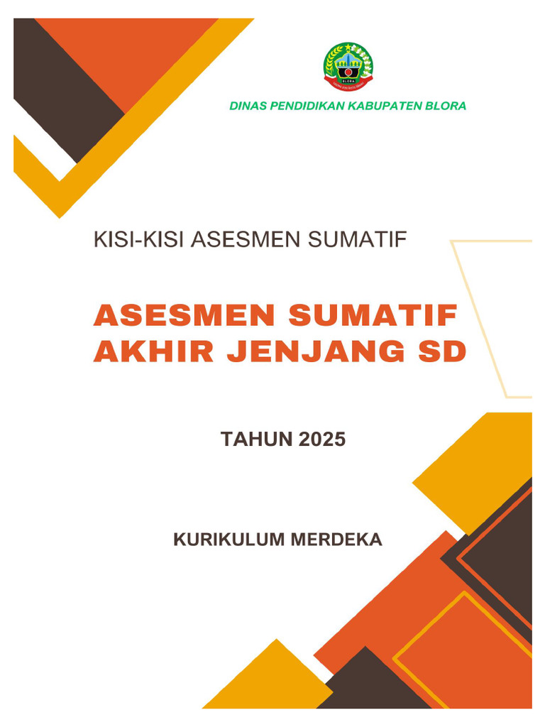 Kisi-Kisi Asesmen Sumatif Akhir Jenjang Kurikulum Merdeka | PDF