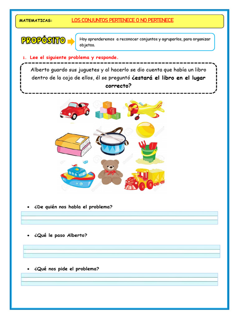 Ejercicios de Pertenencia para Niños | PDF