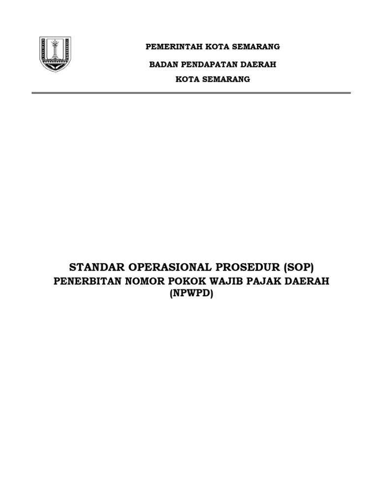 SOP Penerbitan NPWPD 17 | PDF