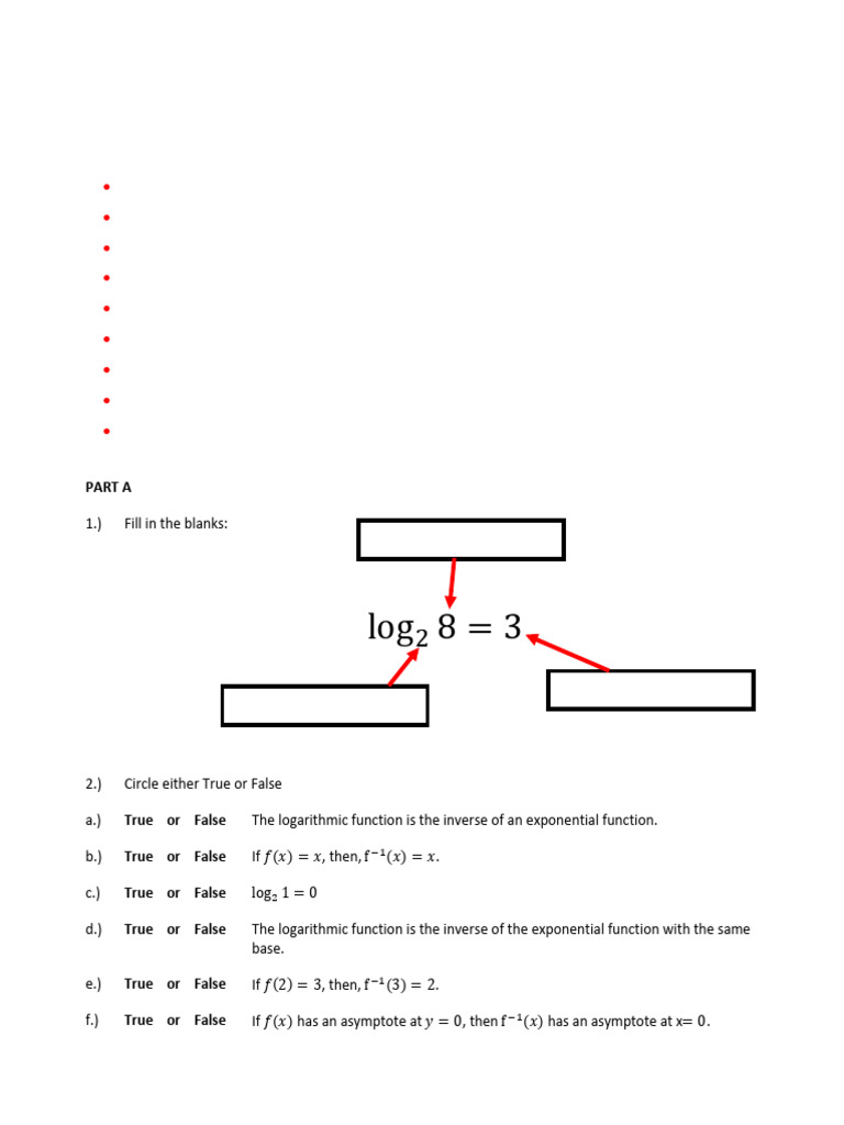 TEST UNIT 3 Logarithmic Functions SC 2025 | PDF | Logarithm | Function ...