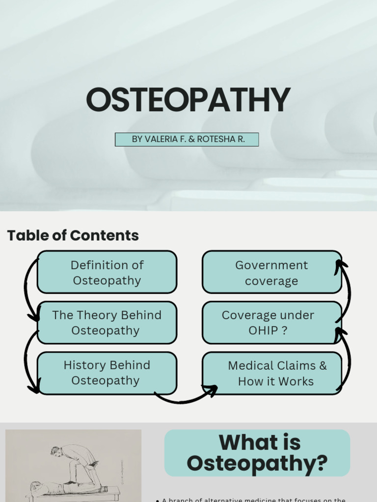 Science Presentation#1 Osteopathy (1) | PDF | Manual Therapy | Medicine