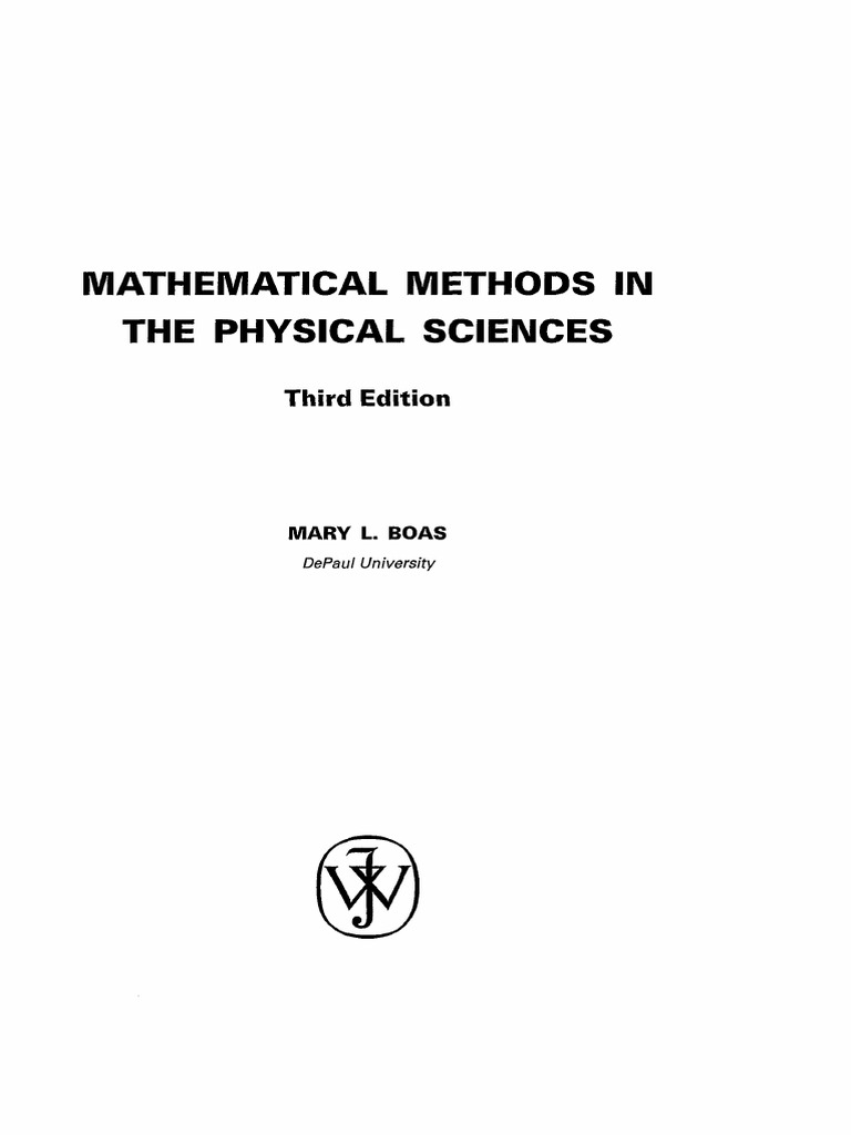 Mathematical Methods by Mary L. Boas | PDF