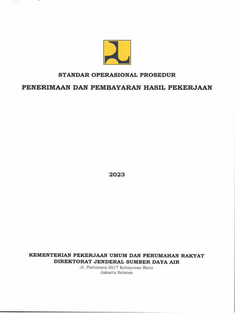 Sop Penerimaan Dan Pembayaran Hasil Pekerjaan | PDF