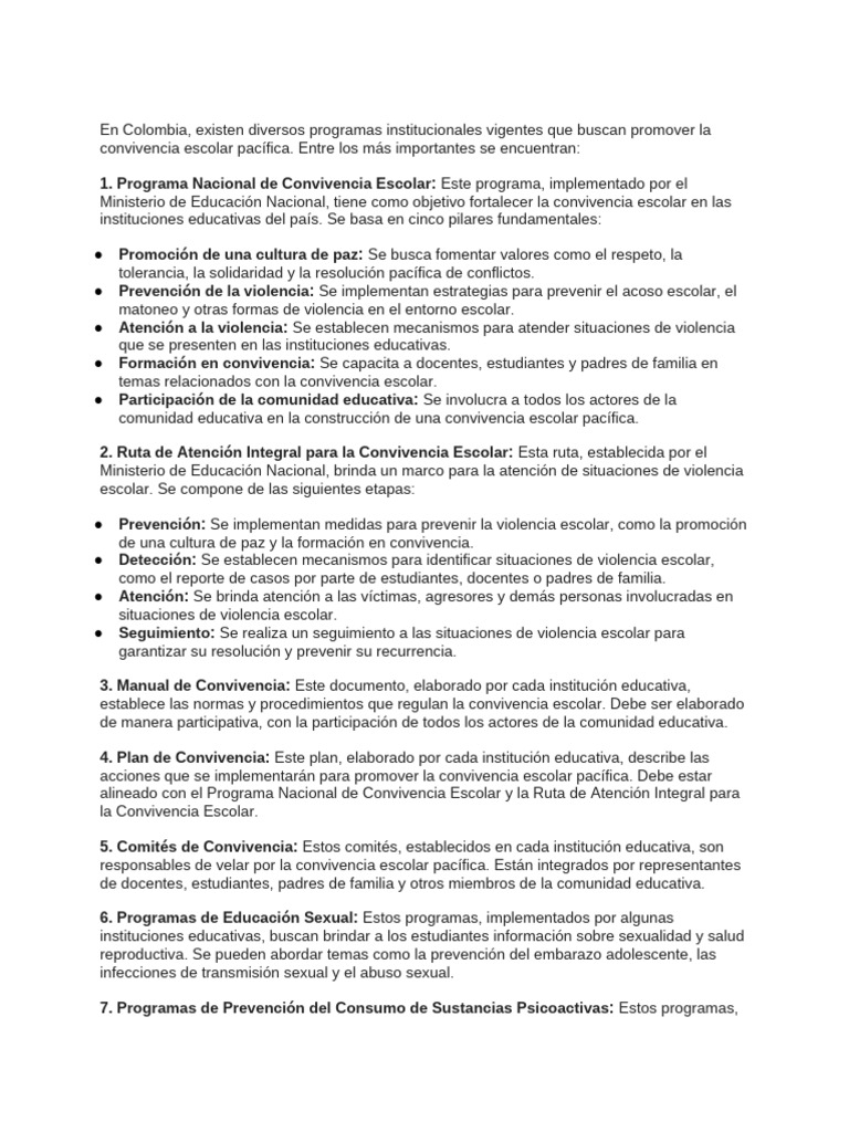 Copia de Cuales Son Los Programas Institucionales Vigentes... | PDF ...