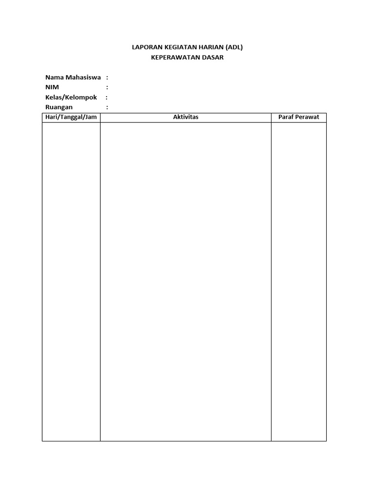 Format Adl Kep Dasar | PDF