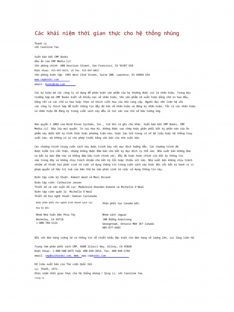 Real-Time Concepts For Embedded Systems | PDF