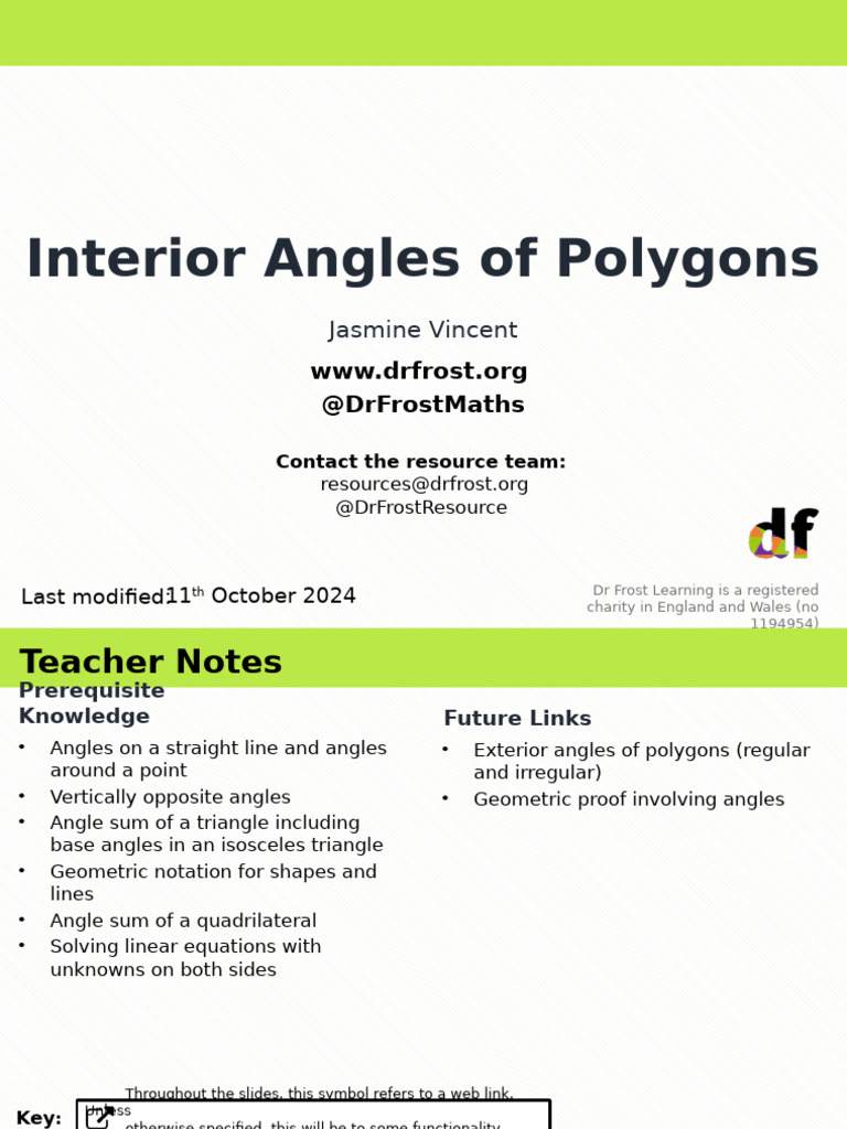 Interior Angles of Polygons - Lesson | PDF | Triangle | Polygon