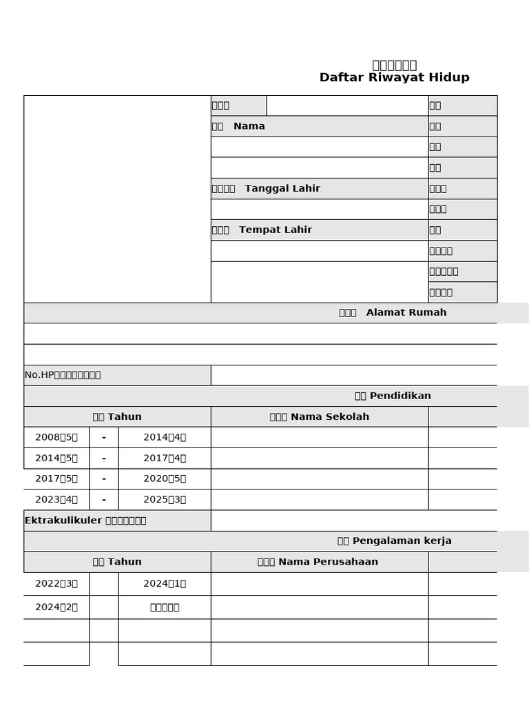 CV Kosong | PDF