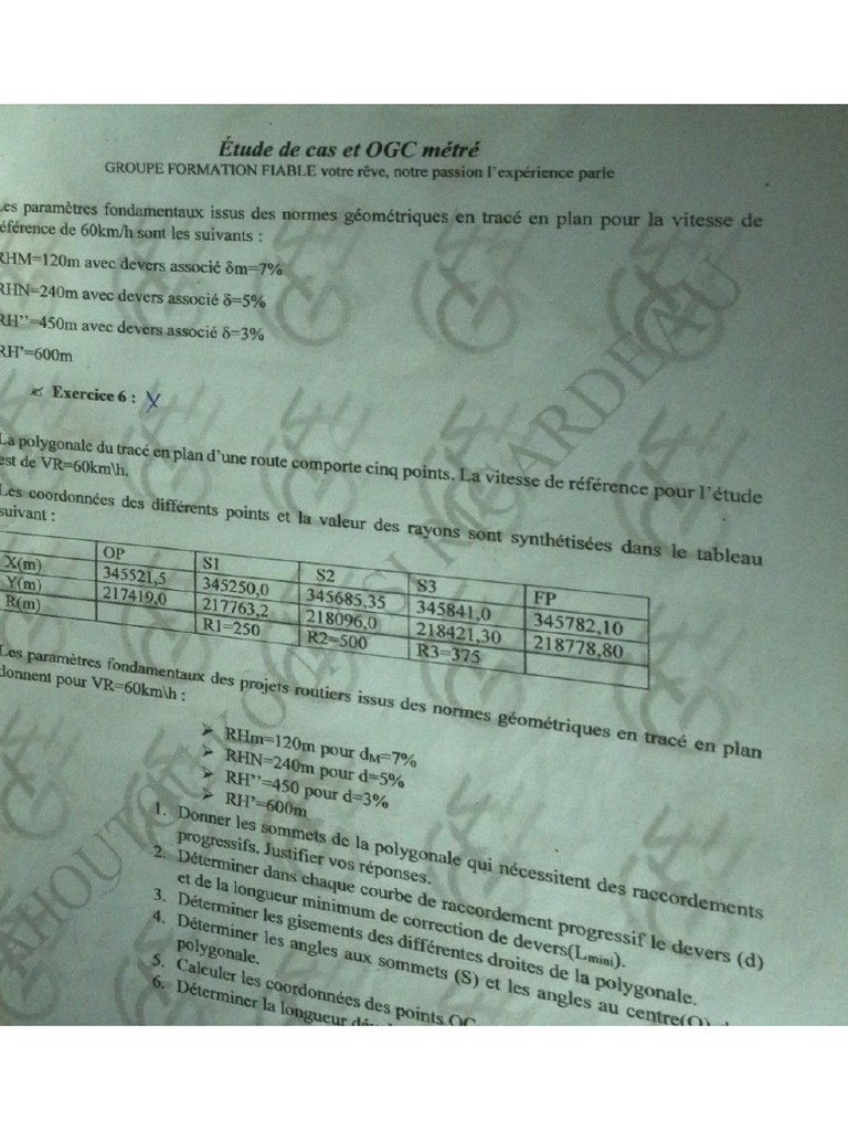 Tracé en Plan Exo 1 | PDF