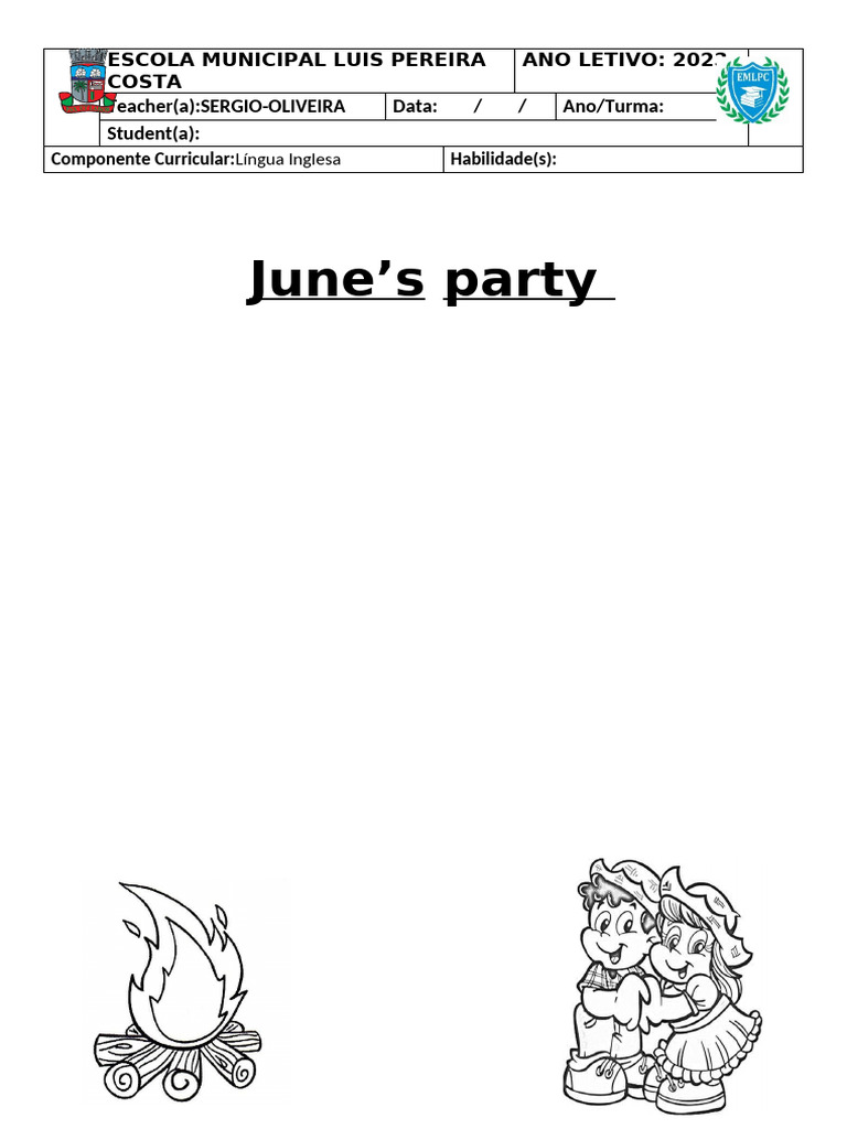 Atividade Festa de Junho | PDF