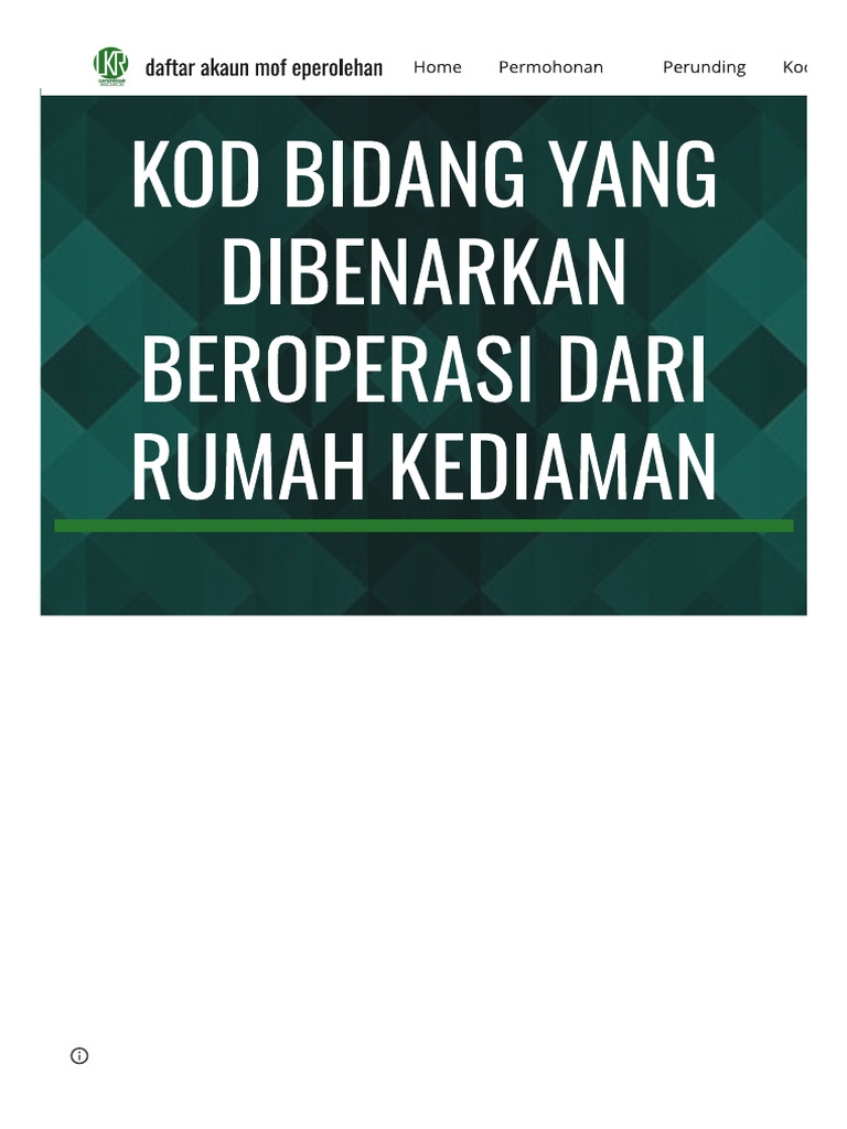 Kod Bidang Dr Rumah 3 | PDF