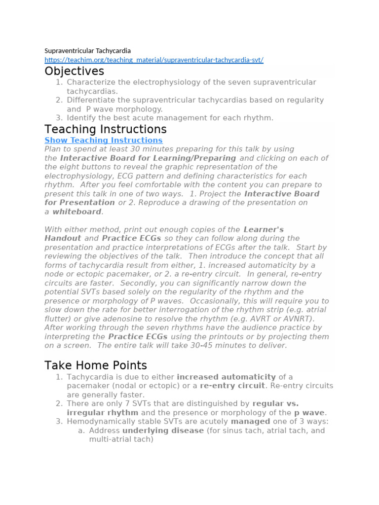 Supraventricular Tachycardia | PDF | Electrocardiography | Cardiac ...
