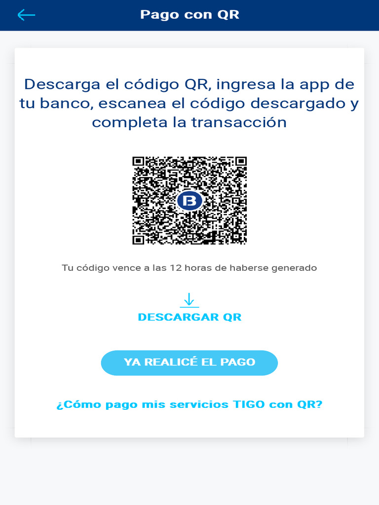 Pago de Servicios TIGO con QR | PDF