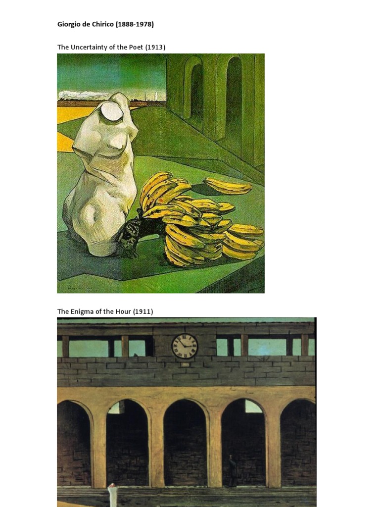 Giorgio de Chirico's 1913 work "The Uncertainty of the Poet | PDF