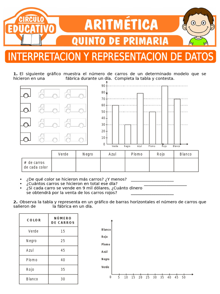 Interpretacion y Representacion de Datos para Quinto de Primaria | PDF
