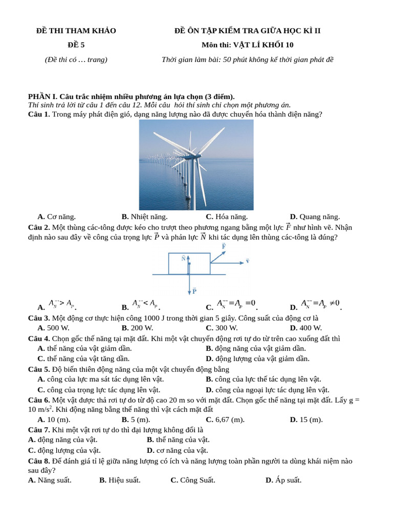 ĐỀ 5 - GK2 LÝ 10 - FORM 2025 | PDF