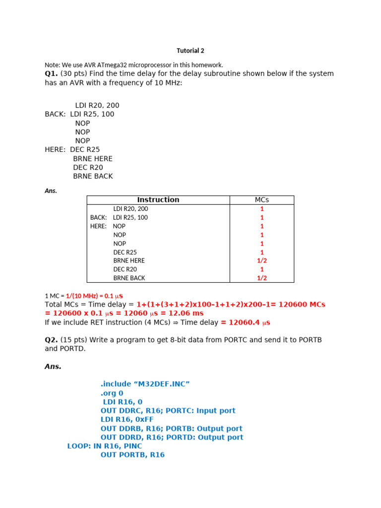 Avr Assembler Programming Tutorial 2 Pdf Classes Of Computers 3224