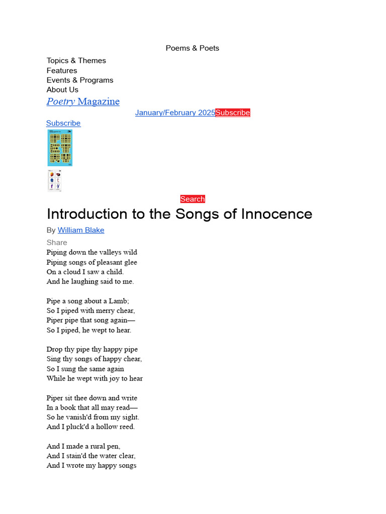 Songs of Innocence English | PDF