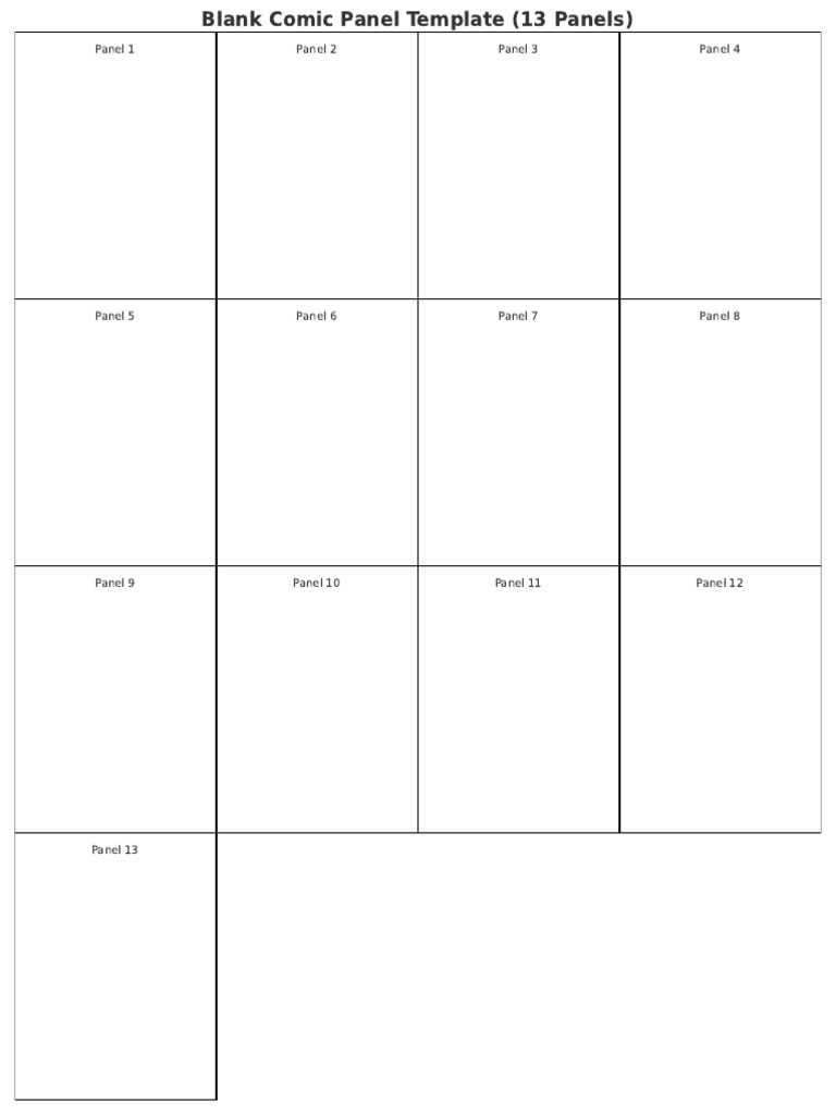 Tru 13 Panel Comic Template | PDF