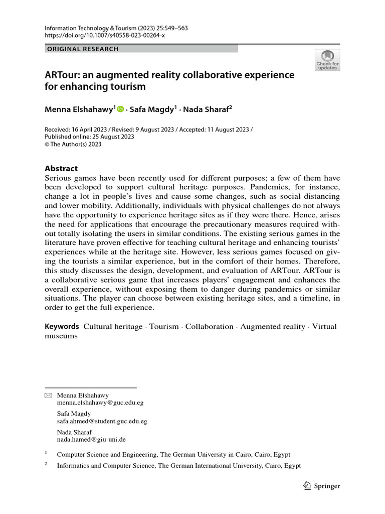 ARTour - An Augmented Reality Collaborative Experience For Enhancing ...
