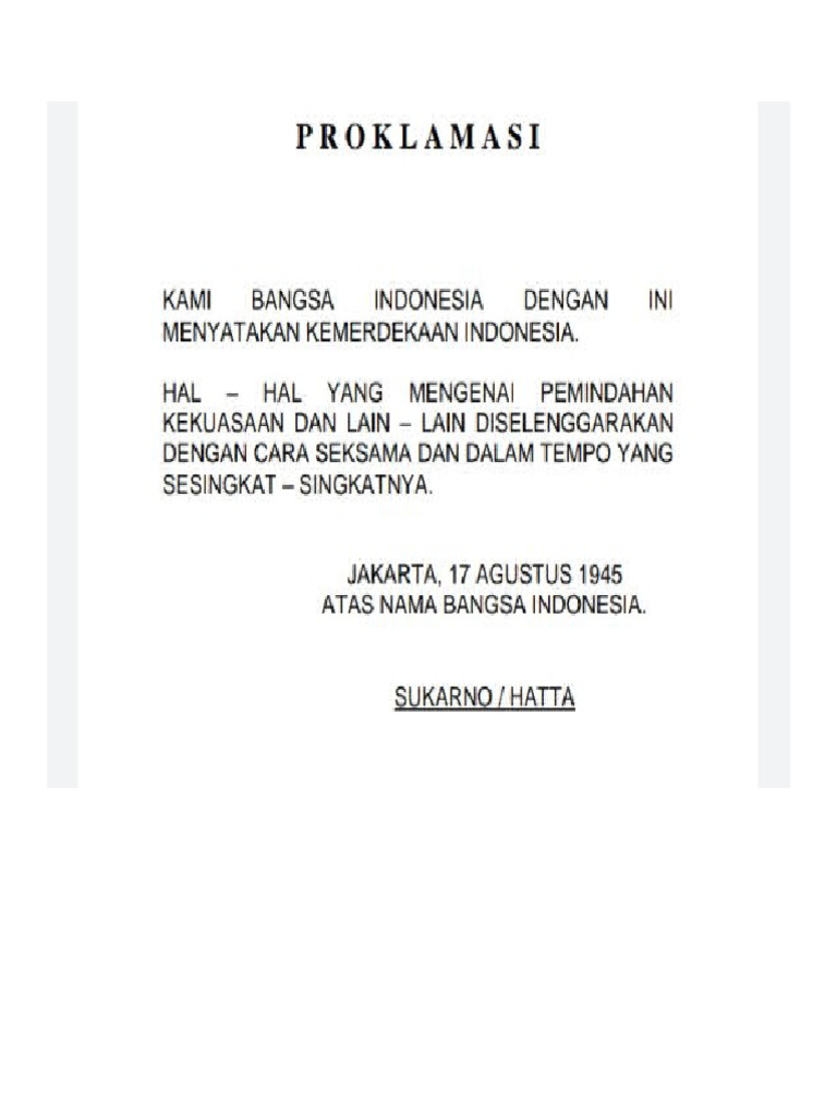 Teks Proklamasi | PDF