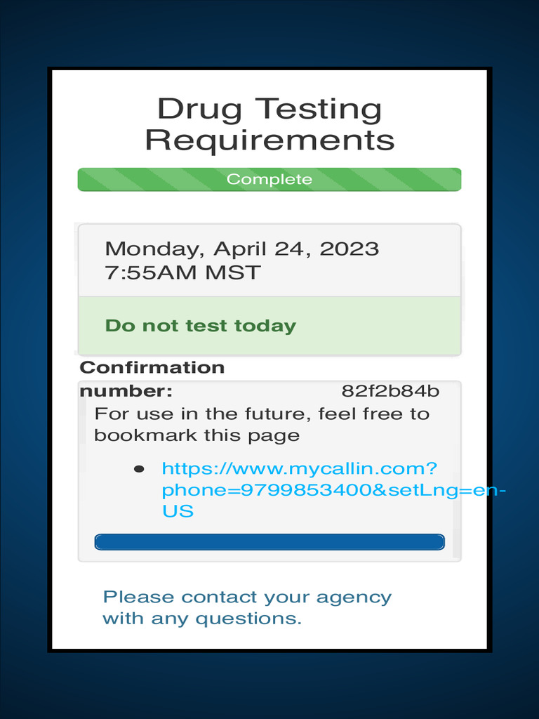 Drug Testing Checkin System | PDF