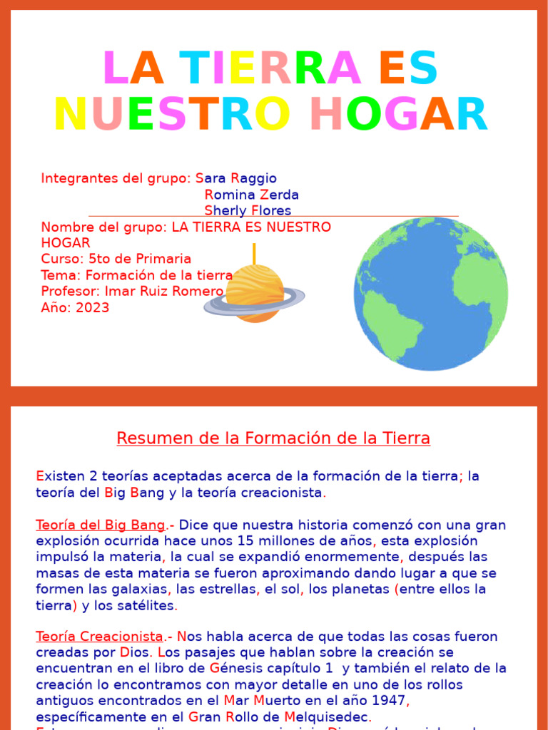 Formación de la Tierra: Teorías Clave | PDF | Vida | Big Bang