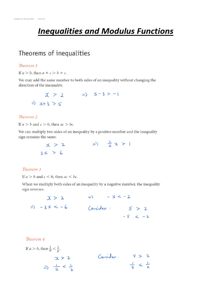 Inequalities, Mod Functions | PDF