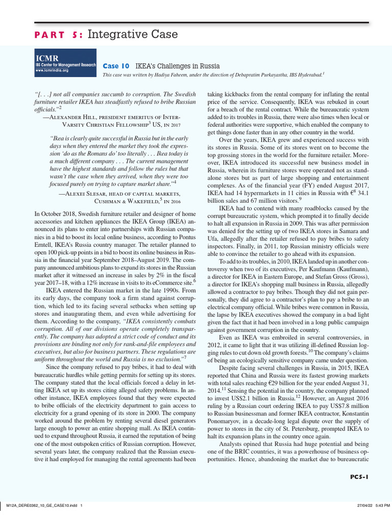 Ikea Challenges in Russia | PDF | Business