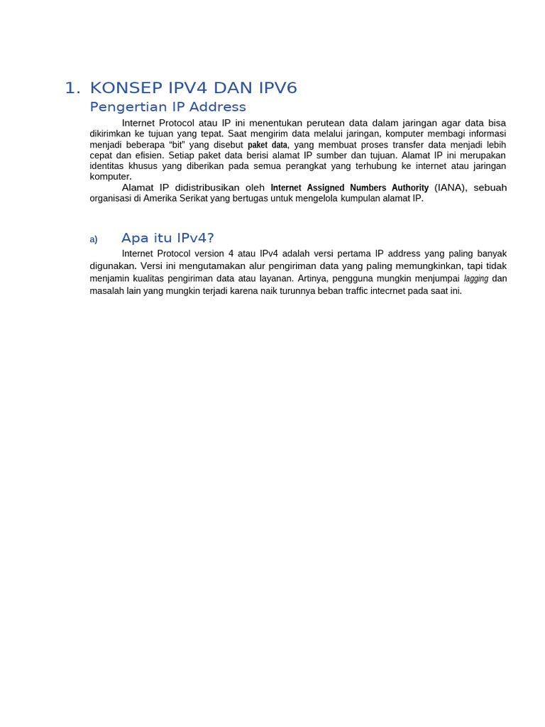 Konsep Ipv4 Dan Ipv6 | PDF