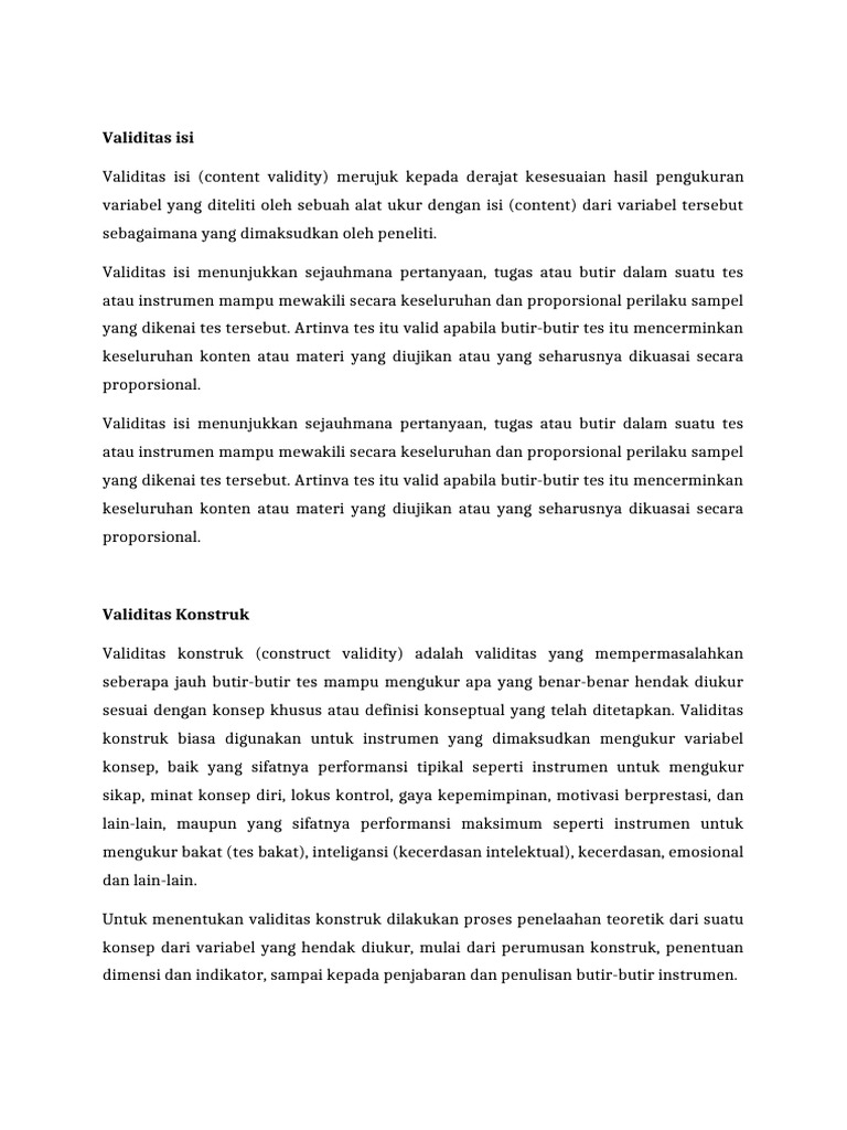 Resume Validitas | PDF