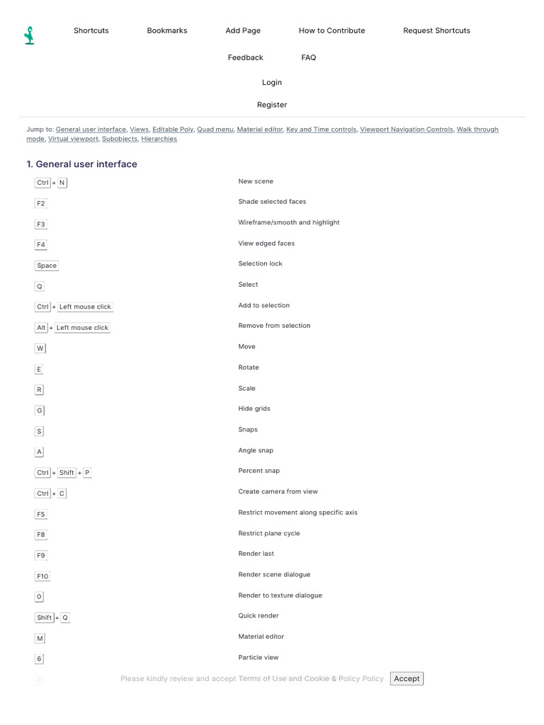 148 Shortcuts For Autodesk 3ds Max | PDF | Software | Computing