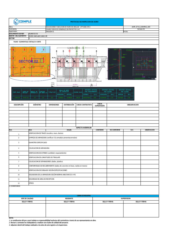 PROTOCOLO Nº 04 HABILITACION Y COLOCACION DE ACERO AN01-08 | PDF