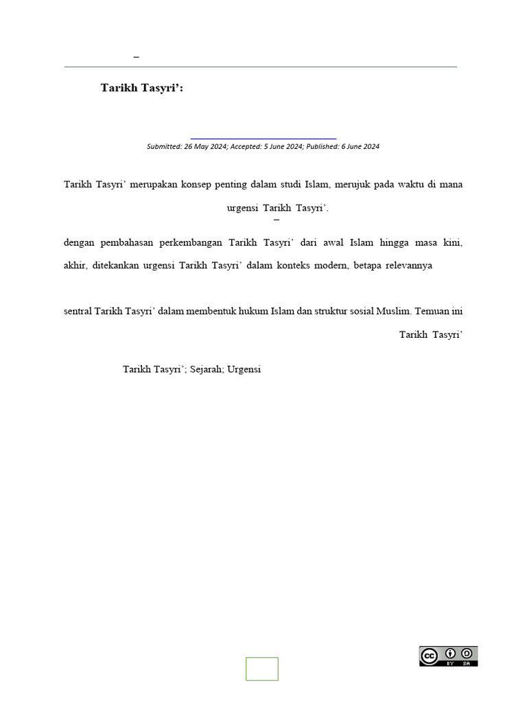 Jurnal Tarikh Tasyri | PDF