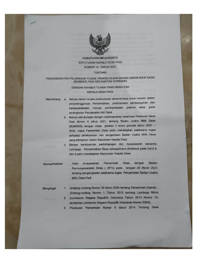 SK BUMDES Padi | PDF