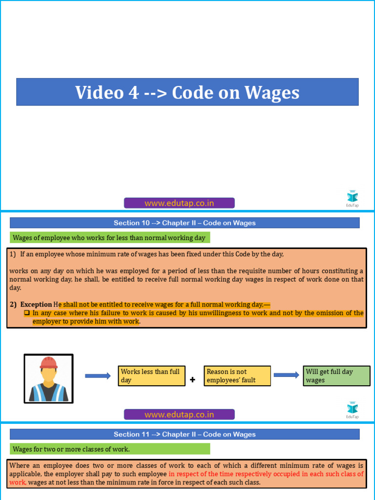 Code on Wages: Employee Payment Guidelines | PDF | Employment | Overtime