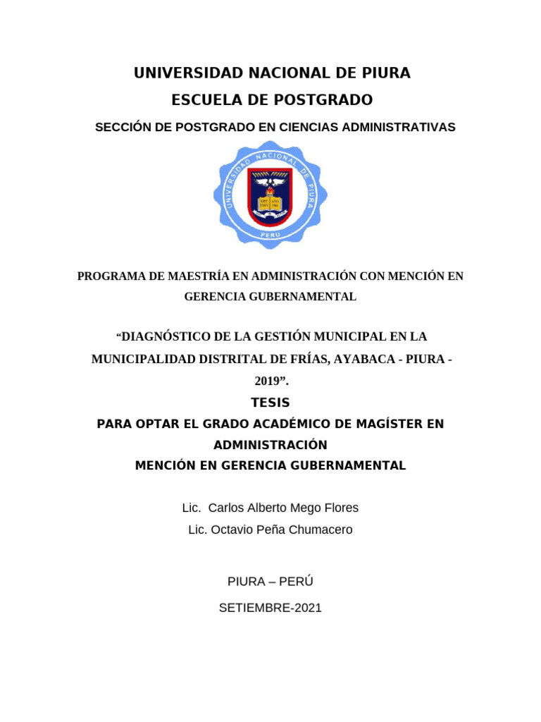 Tesis lista_Carlos mego (1) | PDF | Gobierno local | Planificación