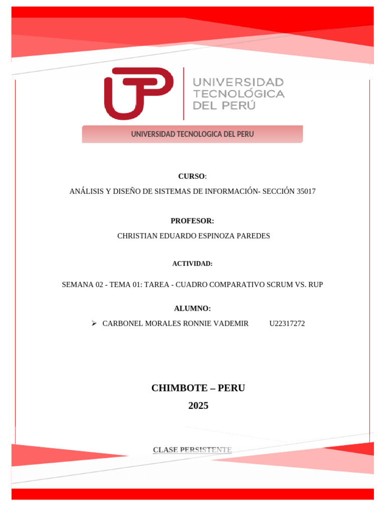 Semana 02 - Tema 01 Tarea - Cuadro Comparativo SCRUM vs. RUP | PDF ...