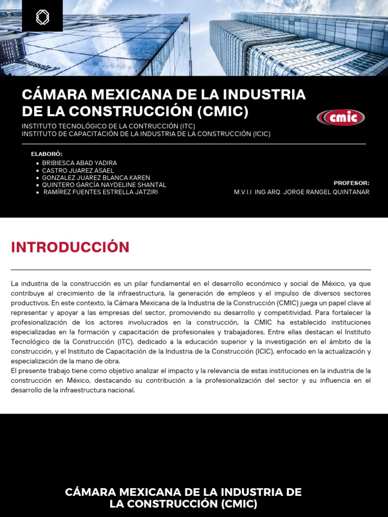 Cámara Mexicana de La Industria de La Construcción (Cmic) | PDF | México | Institución