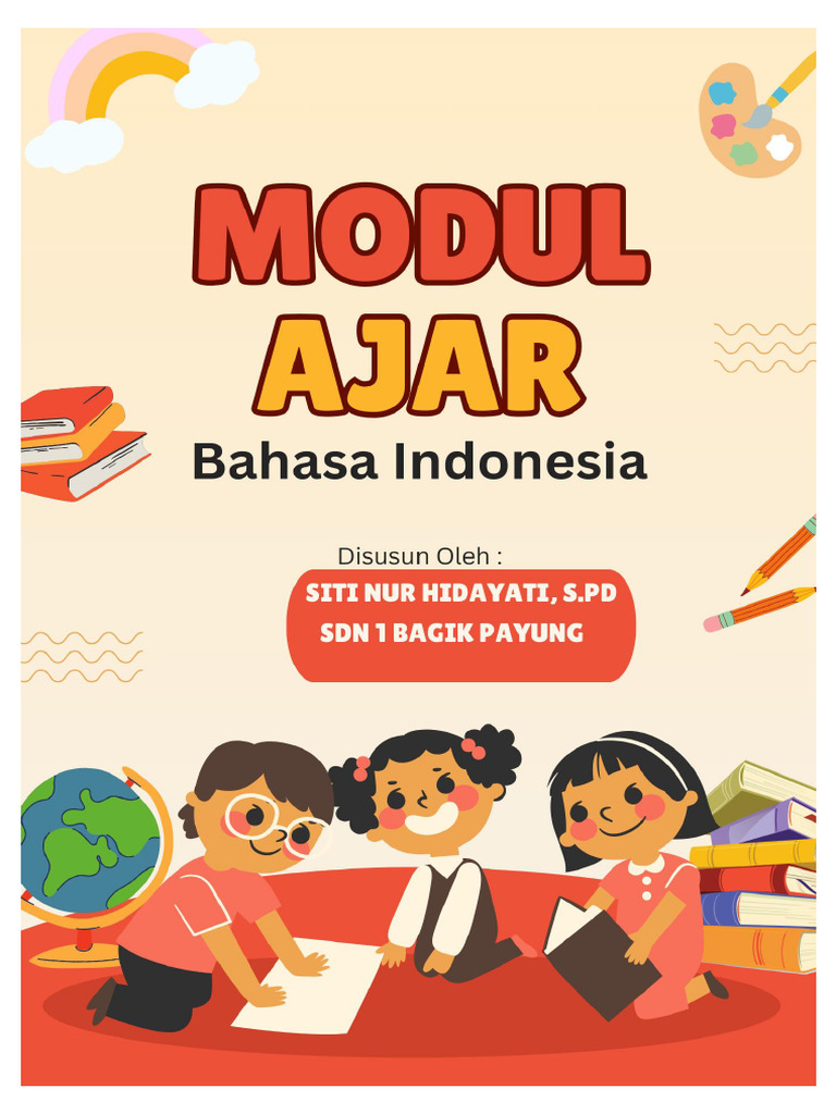 Kuning Oranye Ilustratif Lucu Sampul Modul Ajar Dokumen A4 | PDF