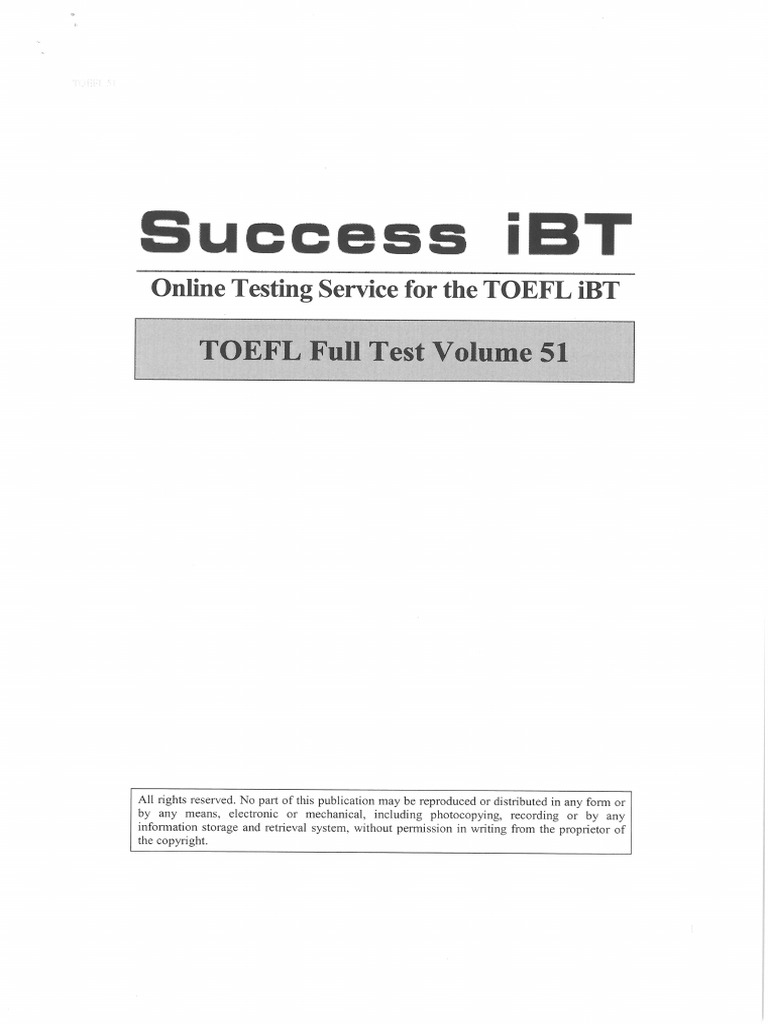 Ibt - ToEFL Full Test Vol.51 | PDF