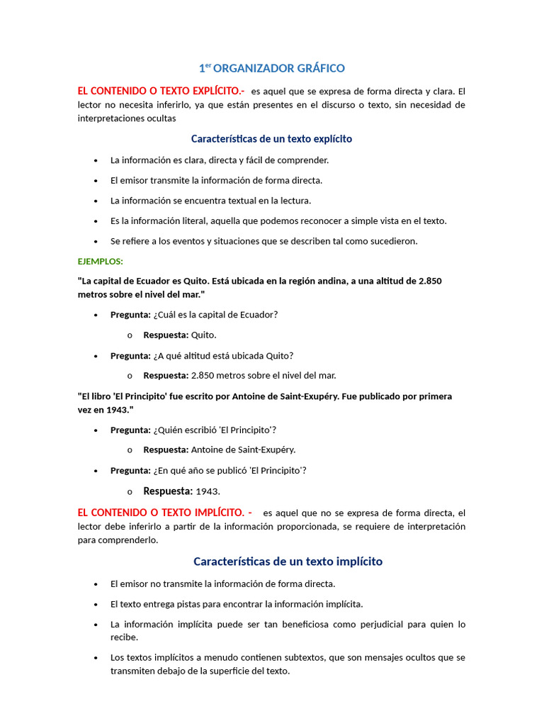 Contenido Explícito e Implícito en Textos | PDF | Falacia