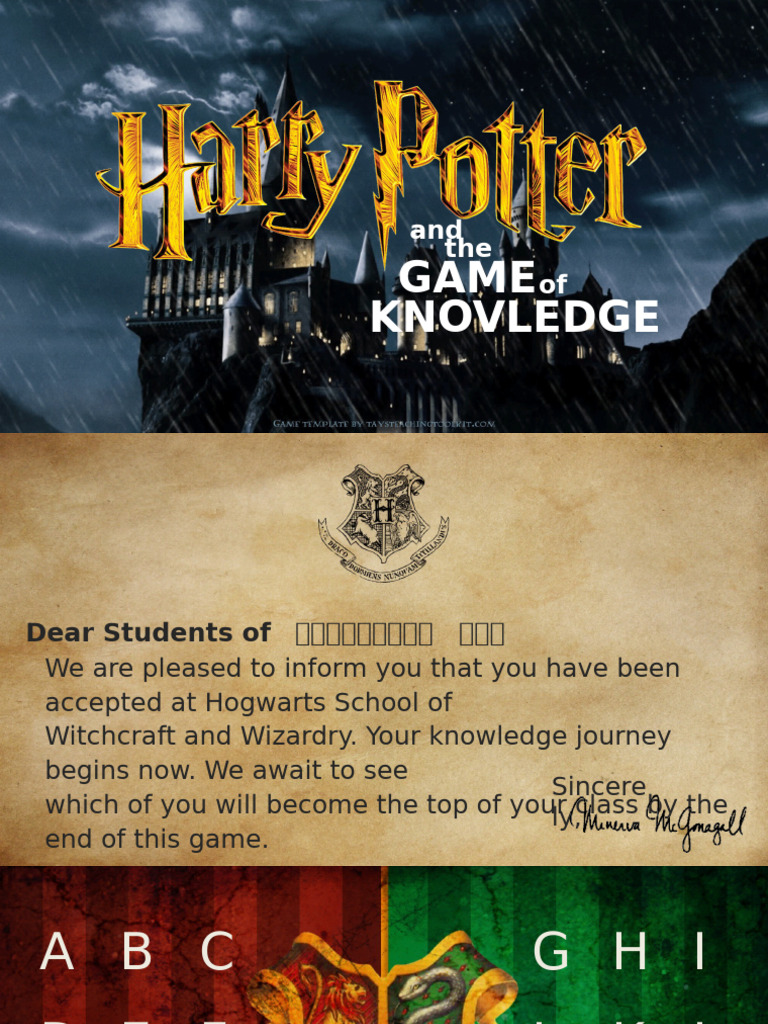 Grade 3 Lesson 1 Review - Harry Potter and The Game of Knowledge Dong A ...