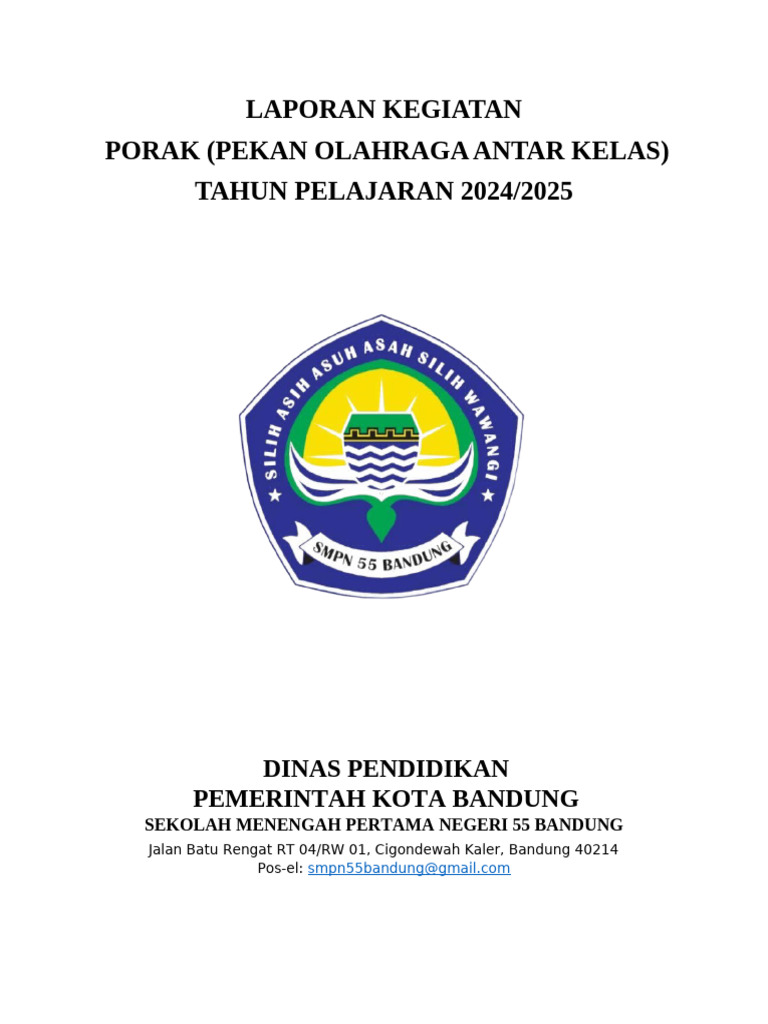 Laporan Kegiatan PORAK 2024/2025 | PDF