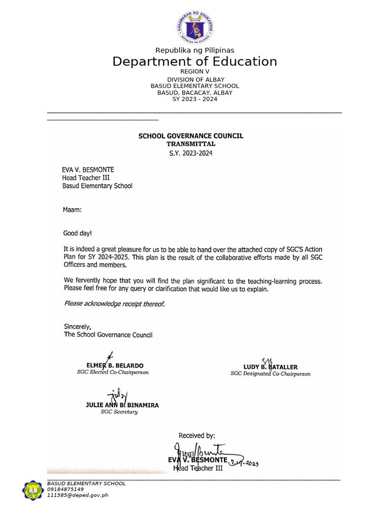 Transmittal for Receiving Copy | PDF