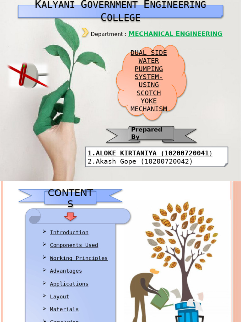 Dual Side Water Pumping System Using Scotch Yoke Mechanism | PDF | Pump ...