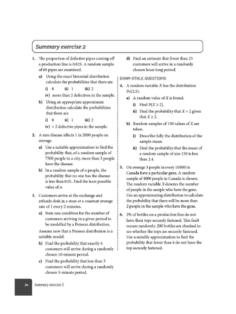 Exercise U2 Approximation Involving Poisson Dist | PDF