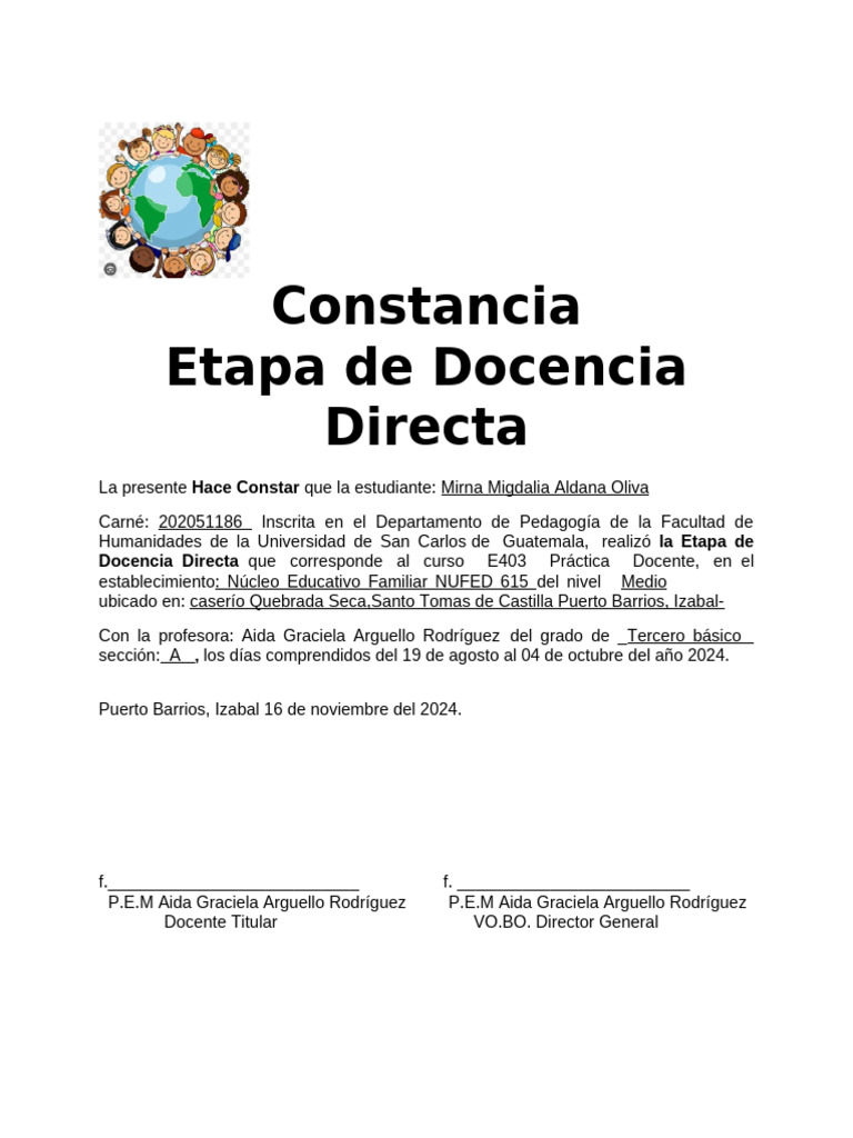 Constancia de Docencia | PDF