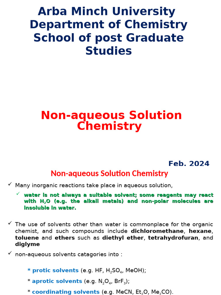 Chapter-6 Non-aqueous Solution Chemistry-2024 | PDF | Salt (Chemistry ...